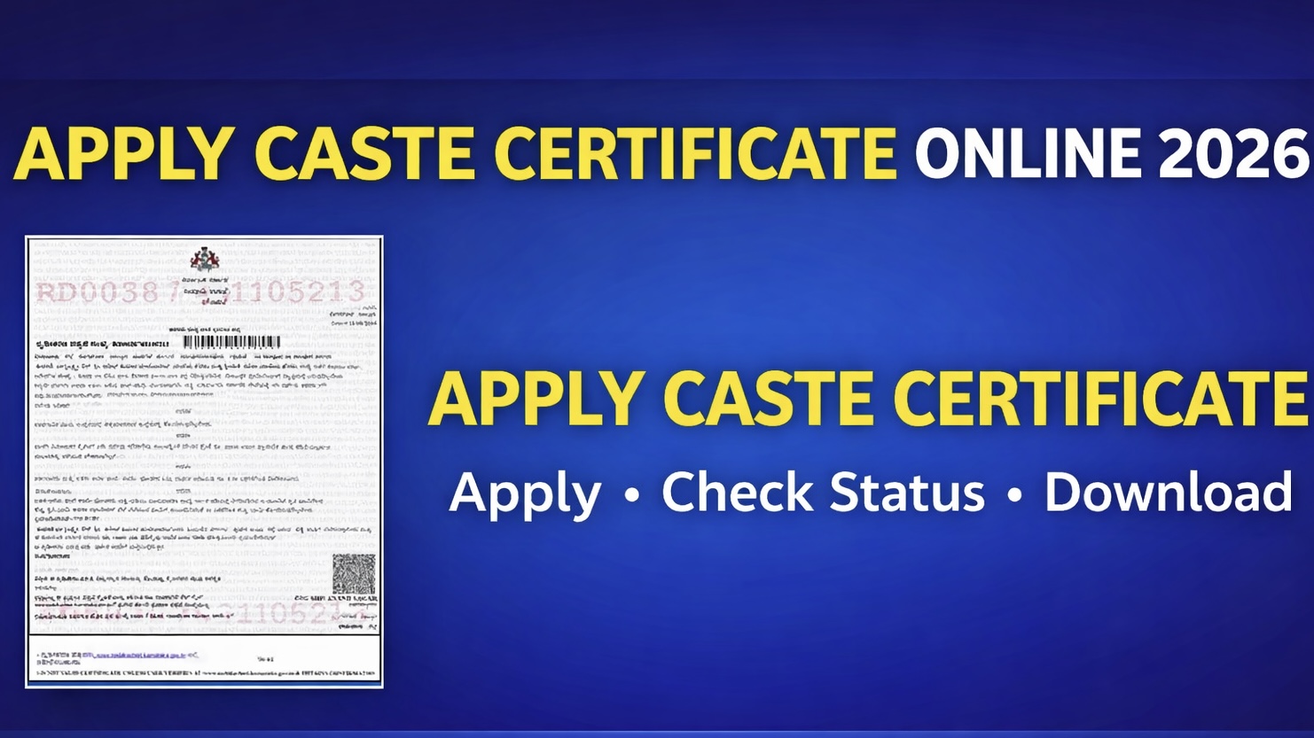 Caste Certificate Apply Online 2026 – Karnataka Application Process ...